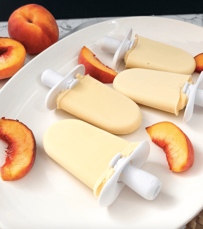 Peaches and Cream Popsicles - Rachel B The RD